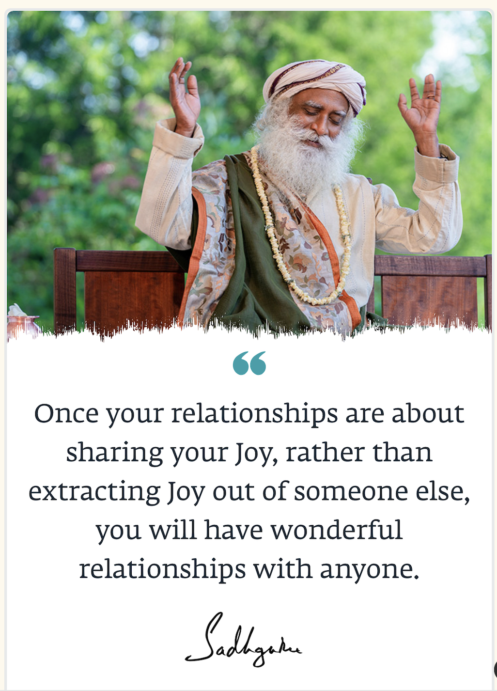 On Joy, Sadhguru • Tenneson Woolf